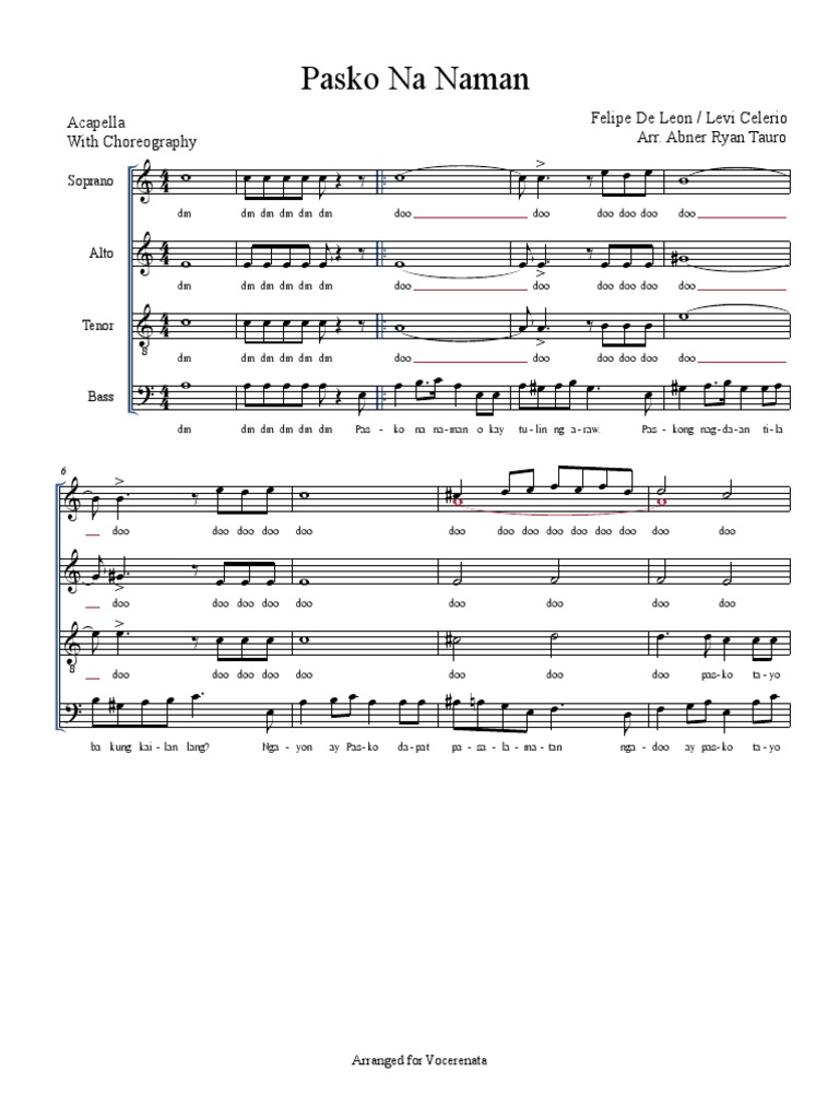 Pasko Na Naman - SATB | PDF