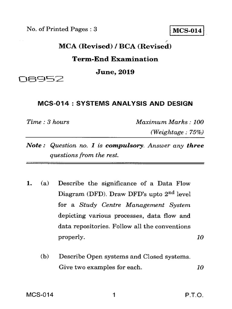 MCS 014 PDF | PDF | System | Information Science