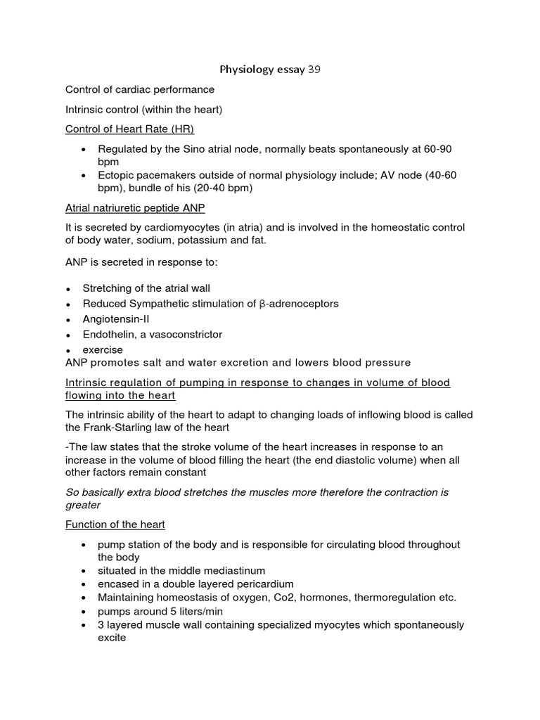 Physiology Essay 39: So Basically Extra Blood Stretches The Muscles ...