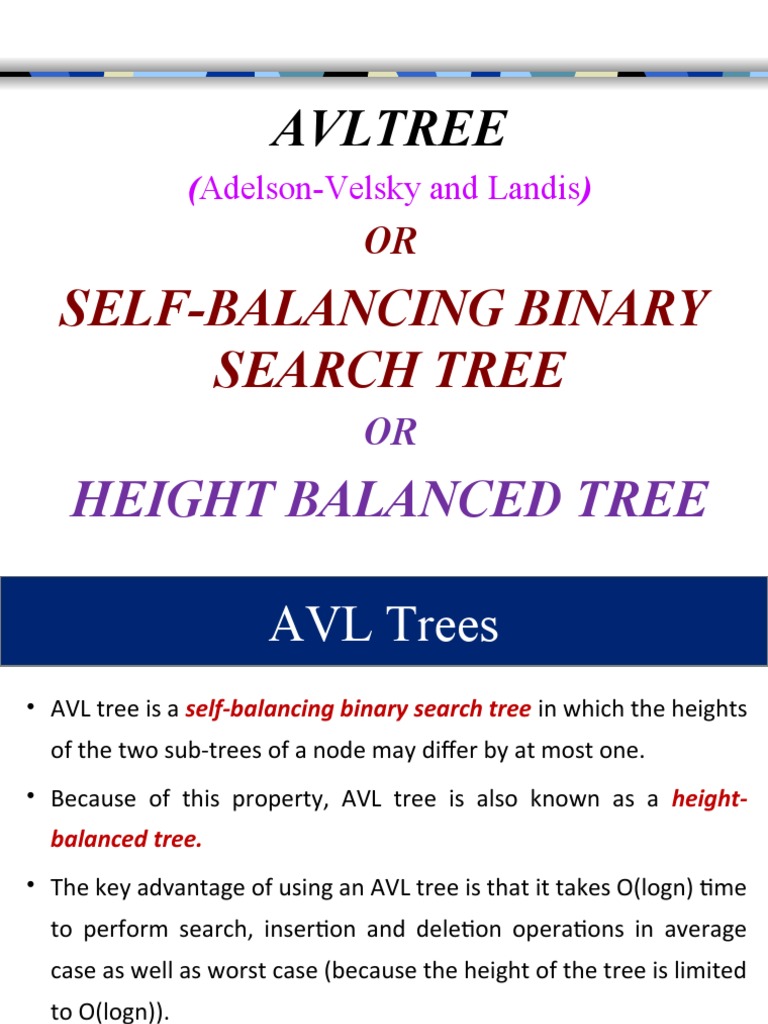 Avltree: Self-Balancing Binary Search Tree | PDF | Information ...