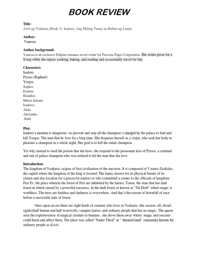 Book Review Ang Huling Birhen Ng Lamia Pdf Fairies Werewolves