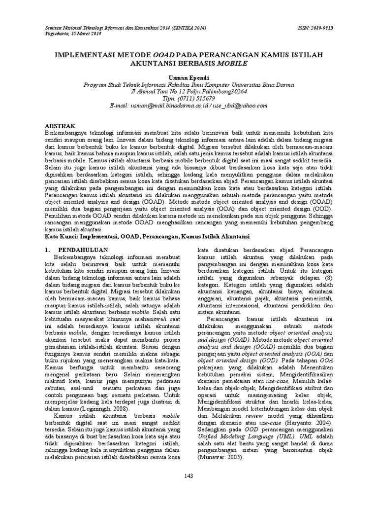 Implementasi Metode Ooad Pada Perancangan Kamus Istilah Akuntansi ...
