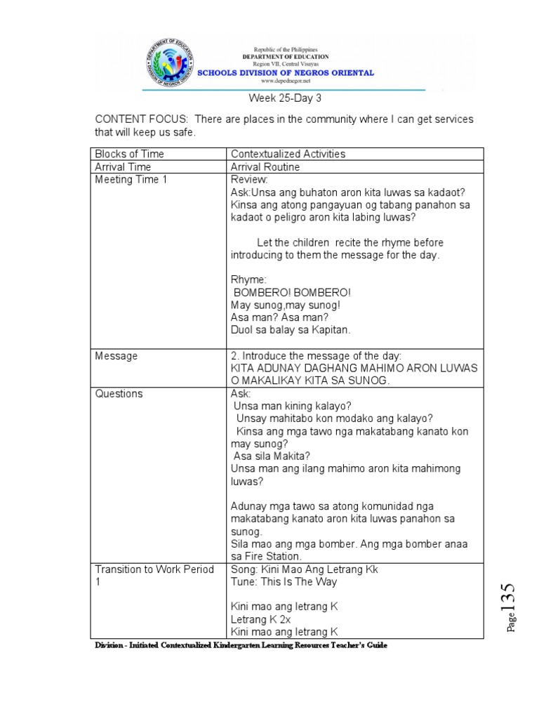 Division - Initiated Contextualized Kindergarten Learning Resources Teacher's Guide | PDF ...