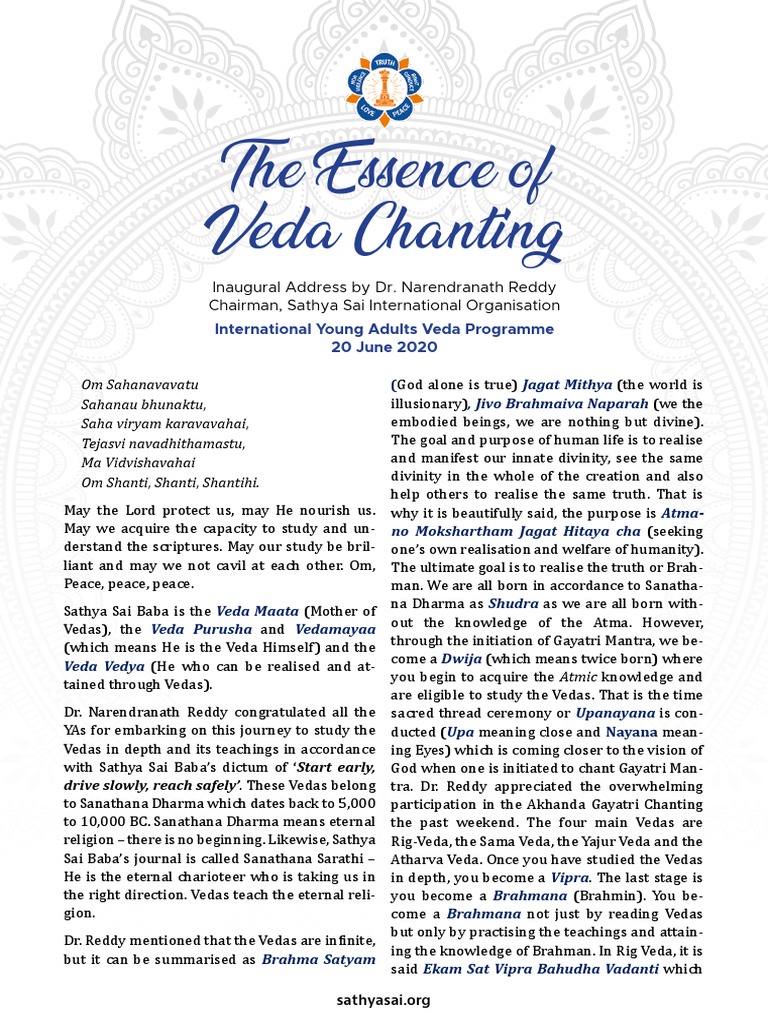 Essence of Veda Chanting | PDF | Vedas | Upanishads