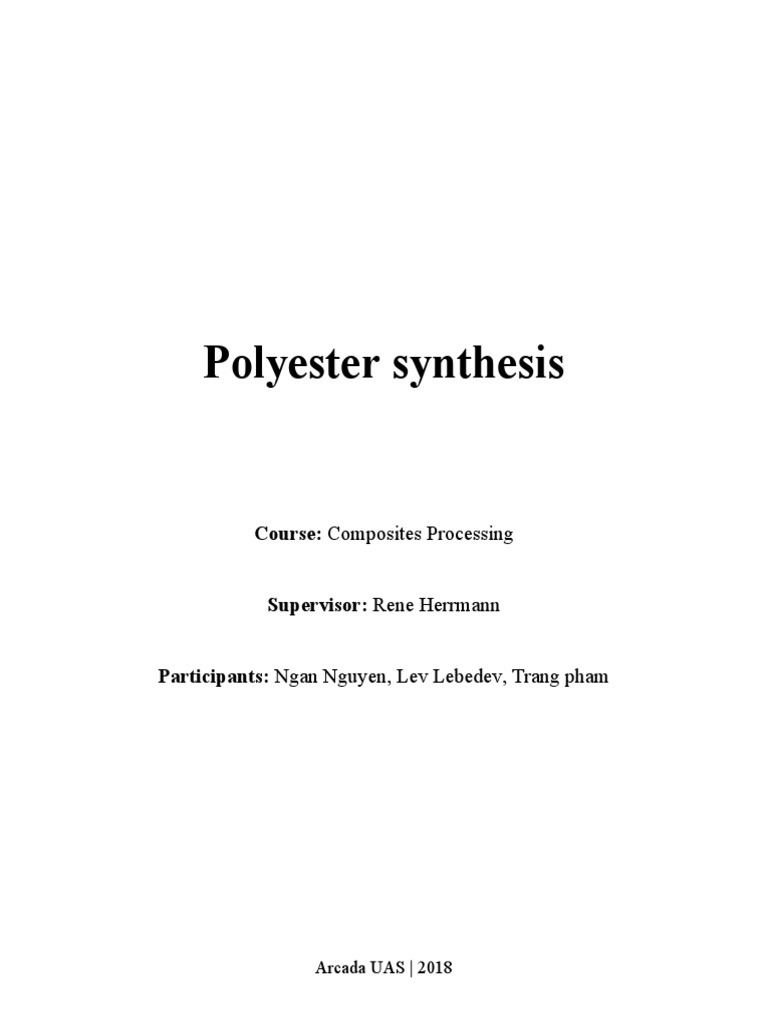 Polyester Synthesis | PDF | Polyester | Casting (Metalworking)