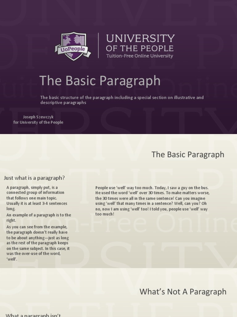 The Structure and Types of Paragraphs: An Overview of the Basic ...