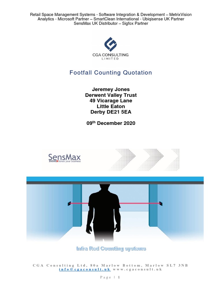 CGA - Sensmax Quotation For Derwent Valley Trust 09-Dec-20 | PDF | Computing | Computing And ...