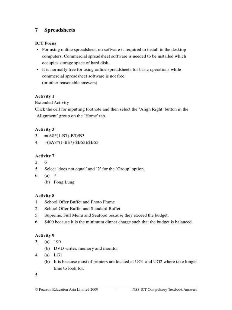 7 Spreadsheets: ICT Focus | PDF | Spreadsheet | Computer Science