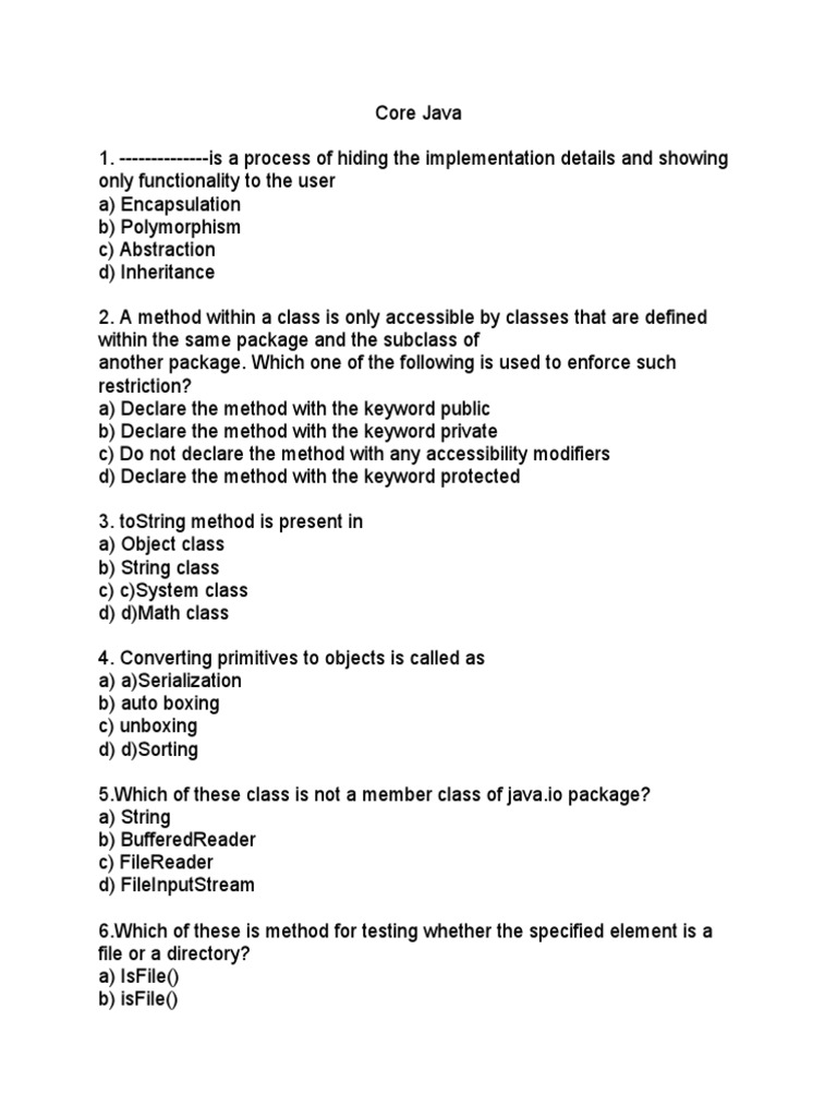 Core Java Sample 2 Pdf Method Computer Programming Class Computer Programming