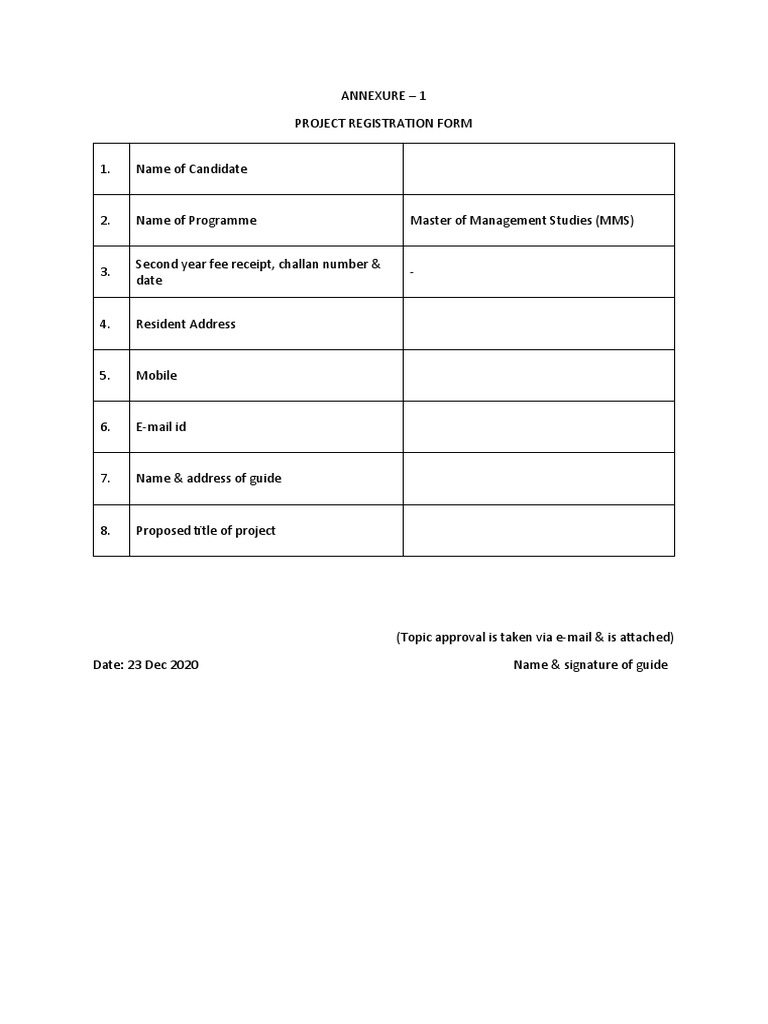 PRF Form | PDF