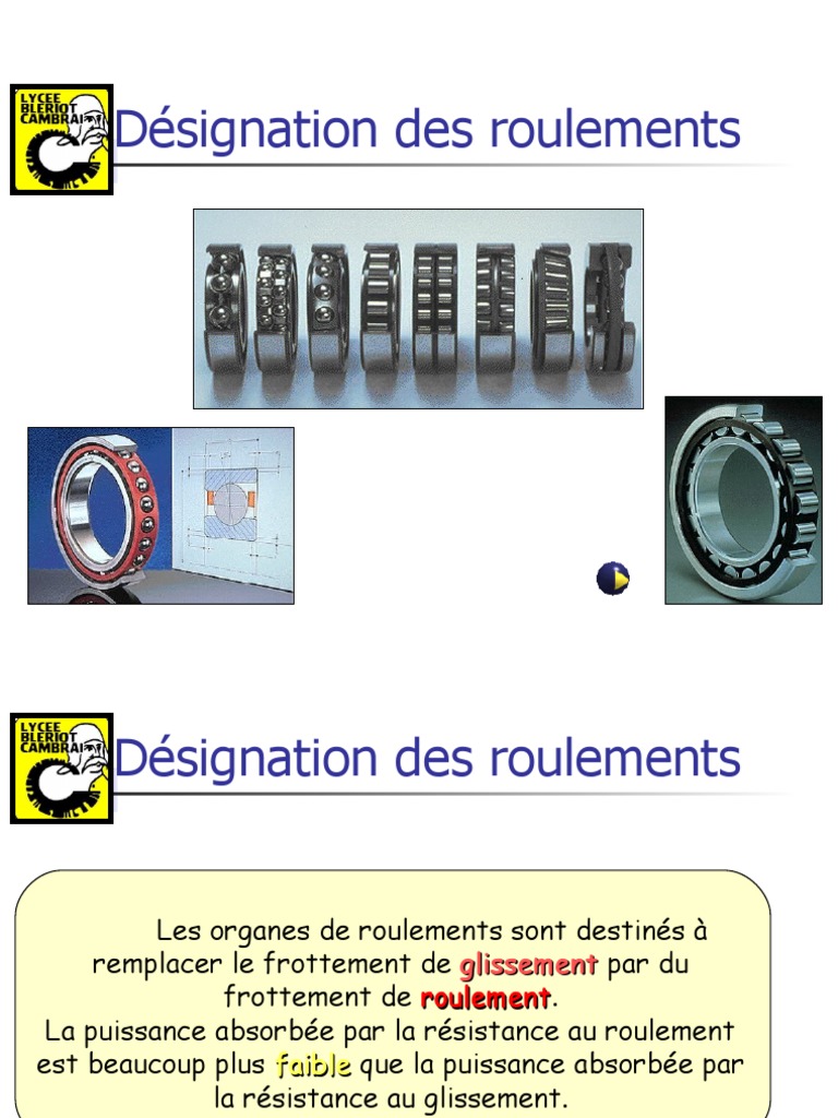 Presentation Types de Roulements | PDF | Science des surfaces | Friction