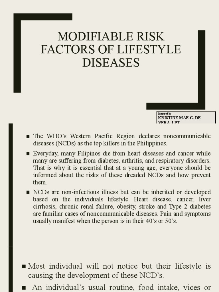 Week 1 - Modifiable Risk Factors of Lifestyle Diseases | PDF ...