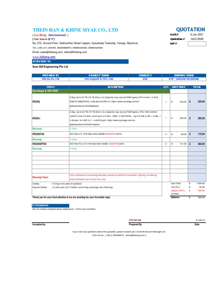 Server Quotation for Winko International | PDF | Computer Architecture ...