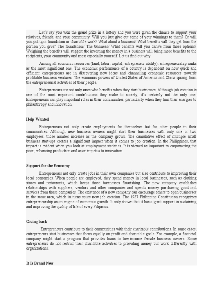 Entrep | PDF | Entrepreneurship | Employment