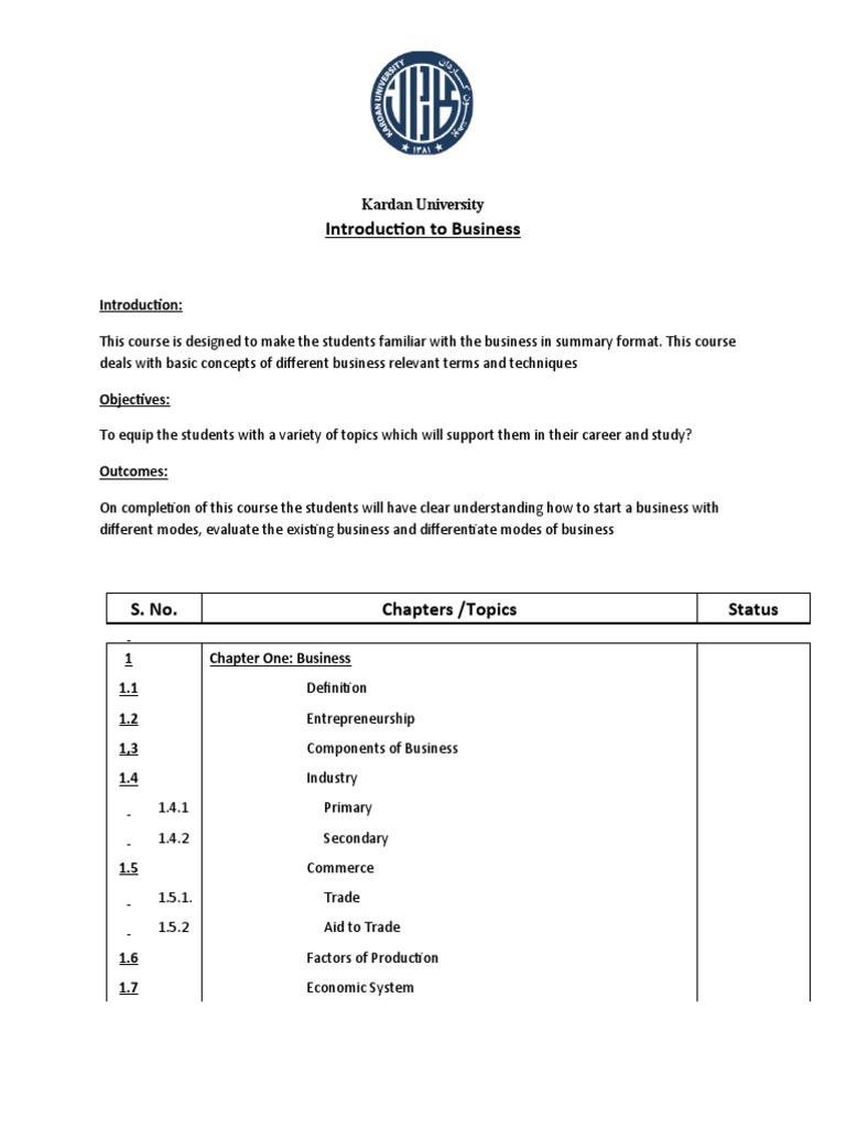 Introduction to Business Course | PDF | Information System | Partnership