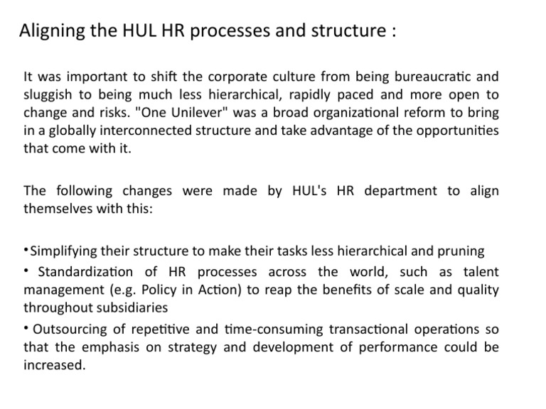 Aligning The HUL HR Processes and Structure | PDF | Career & Growth ...