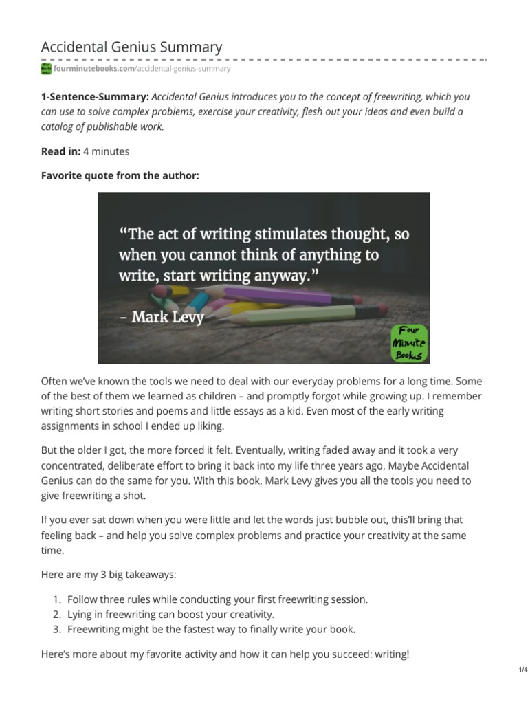 Accidental Genius Summary | PDF | Creativity | Cognition