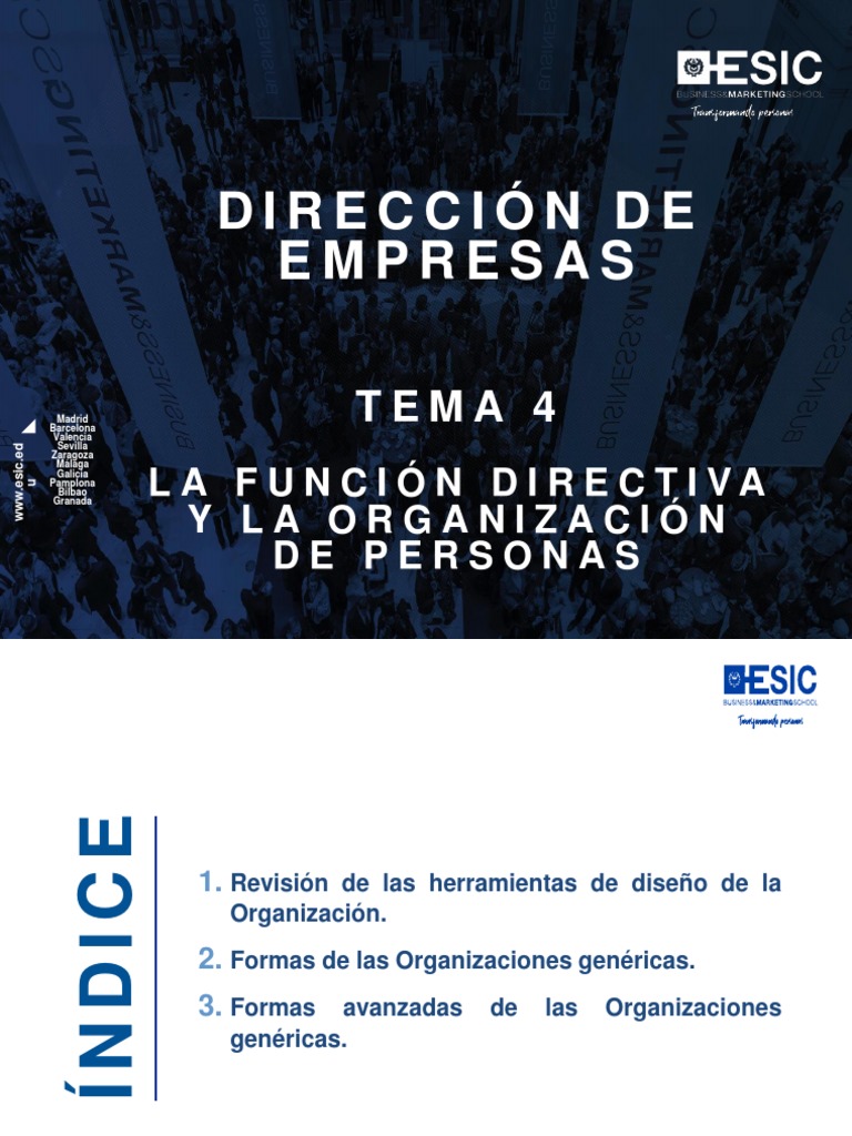 Tema 4. La Función Directiva y La Dirección de Personas | PDF | Diseño ...