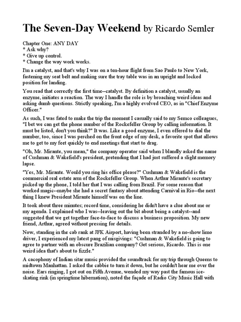 The Seven-Day Weekend | PDF | Employment | Economies