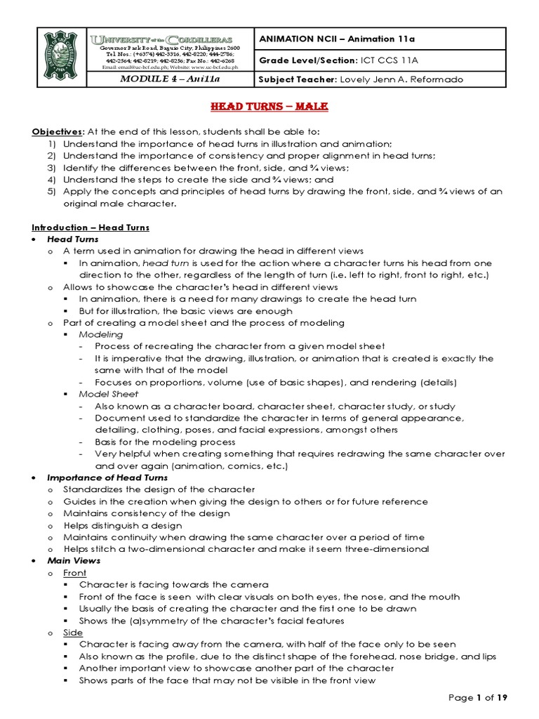 Module 4 - Head Turns - Male | PDF | Face | Drawing