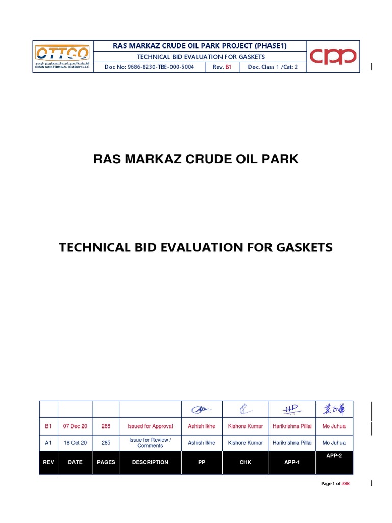 Ras Markaz Crude Oil Park Project (Phase1) | PDF | Specification ...