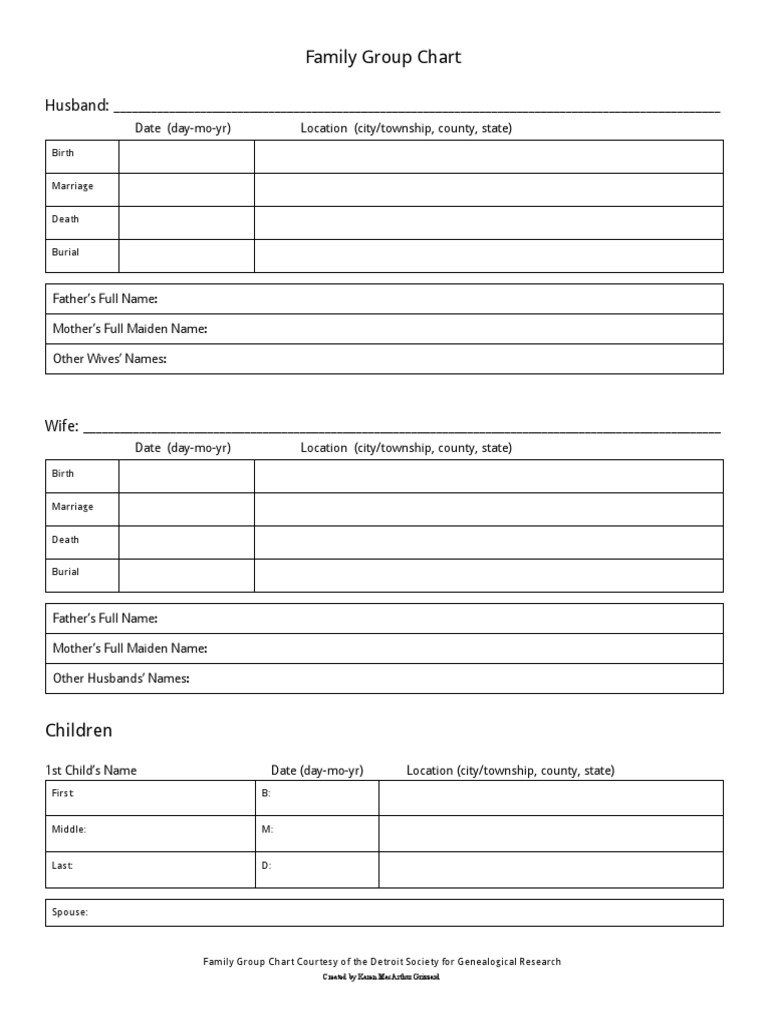 DSGR Family Group Chart PDF Fillable | PDF | Social Conventions | Marriage