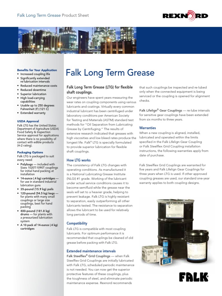 Falk-Long-Term-Grease PDF | PDF | Lubricant | Mechanical Engineering