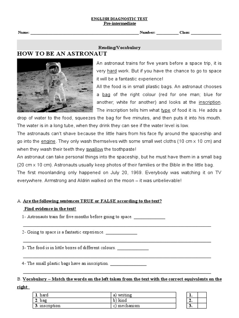 English Diagnostic Test | PDF