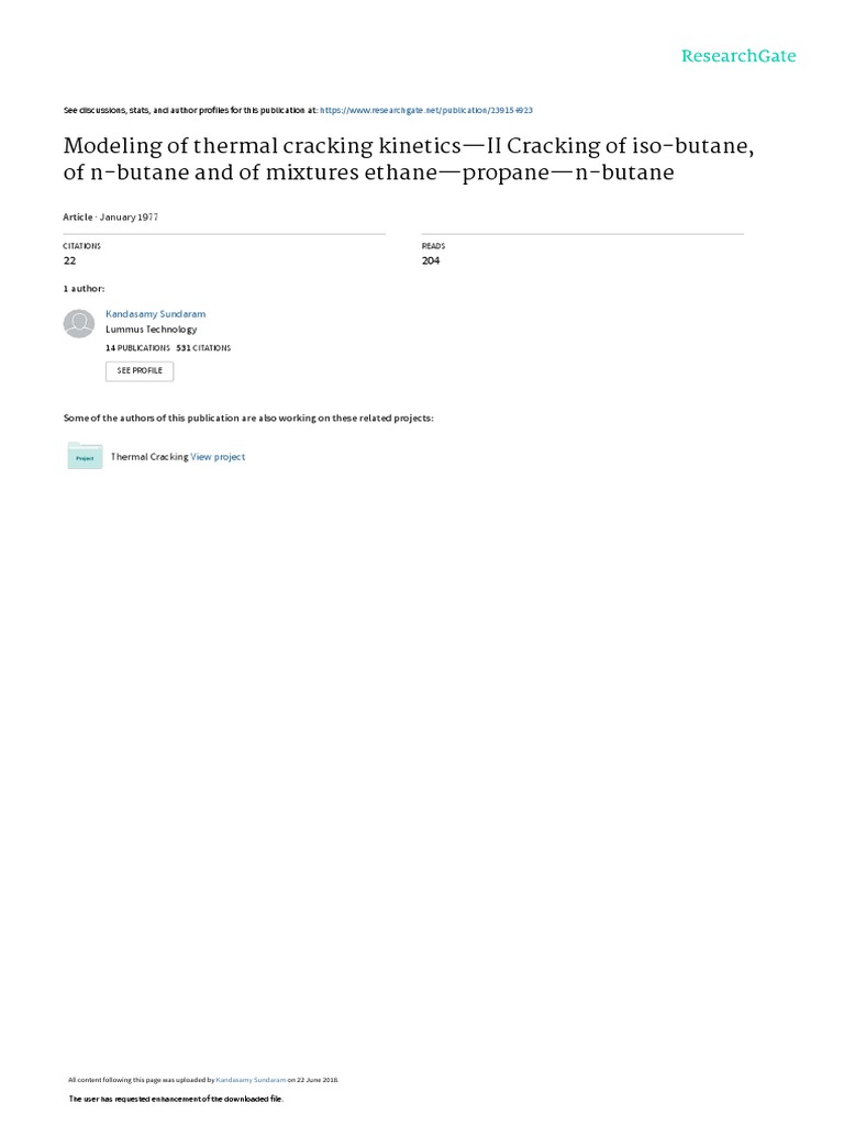 Model of Thermal Cracking Kinetics-II | PDF