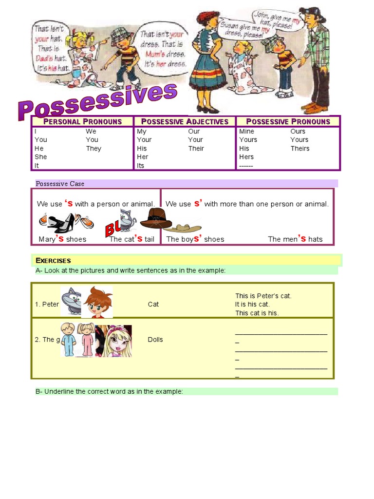 Pronouns & Possessives Guide | PDF