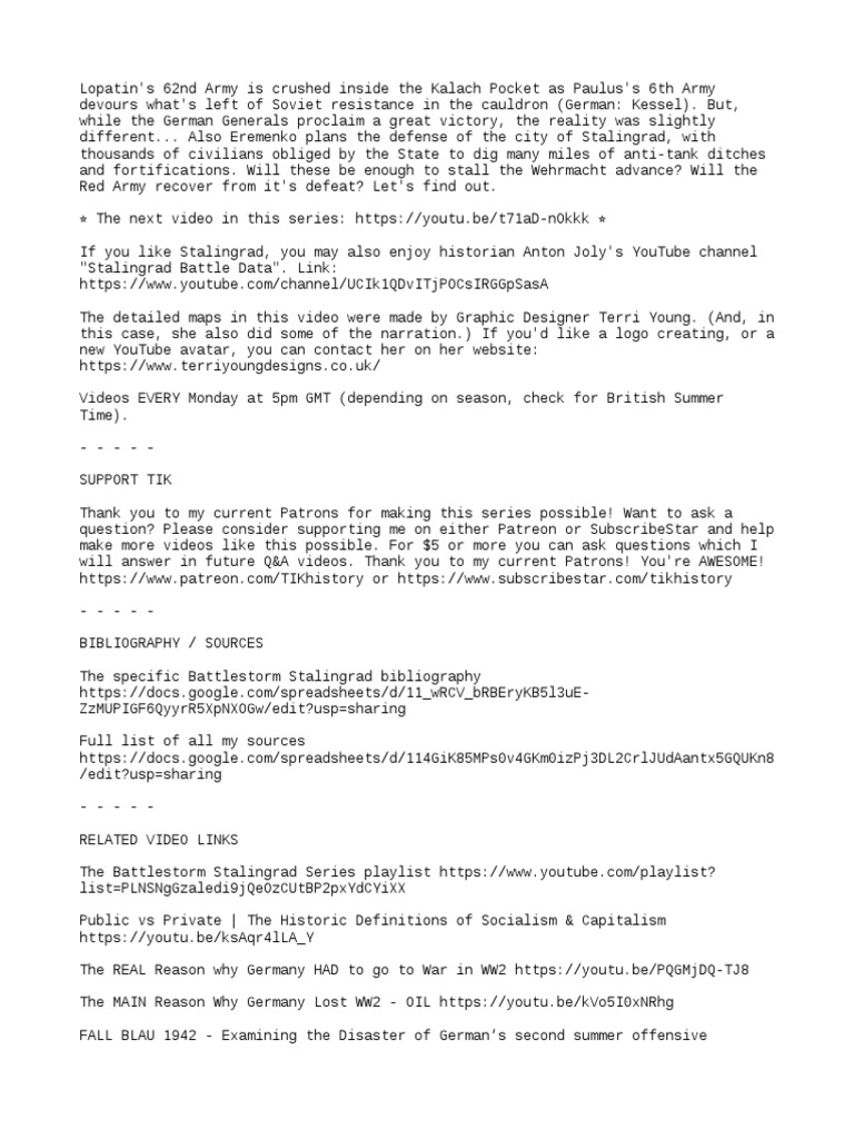 Battlestorm Stalingrad S2 - E6 - The Kalach Cauldron (Description ...