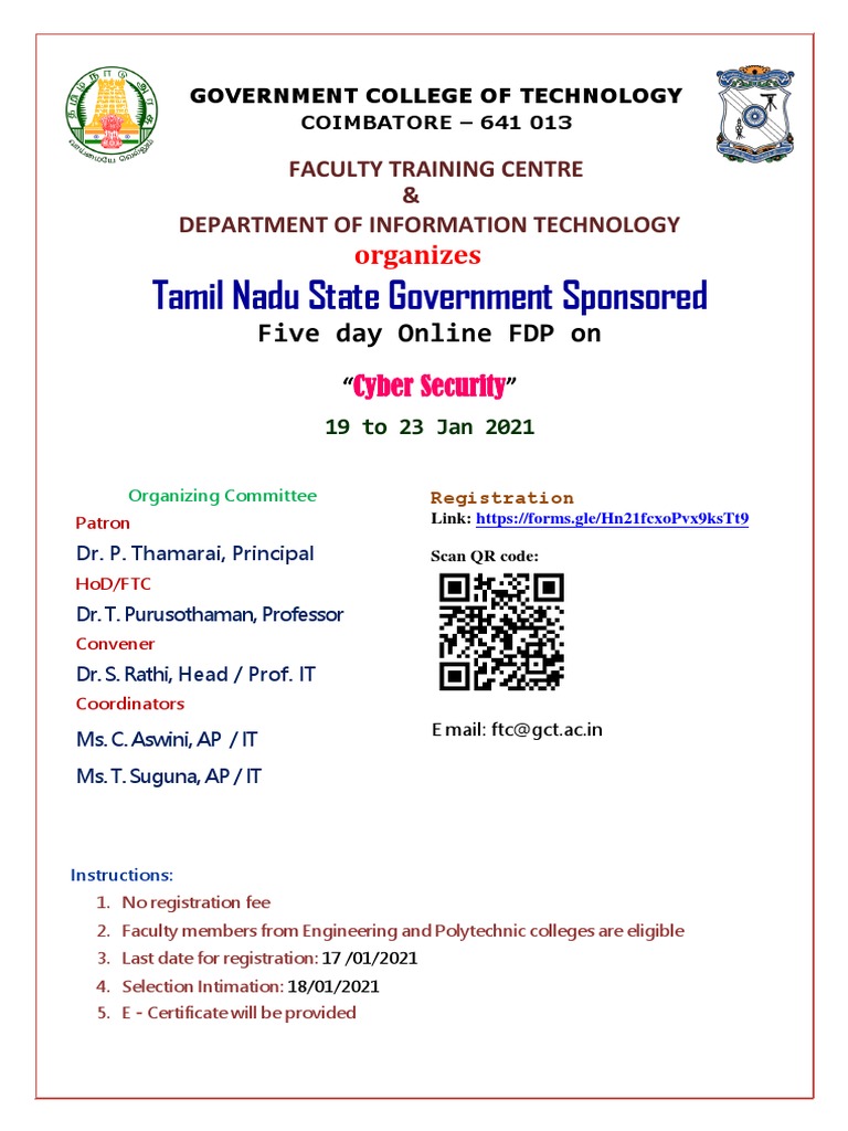 FDP - Cyber Security - Brochure | PDF