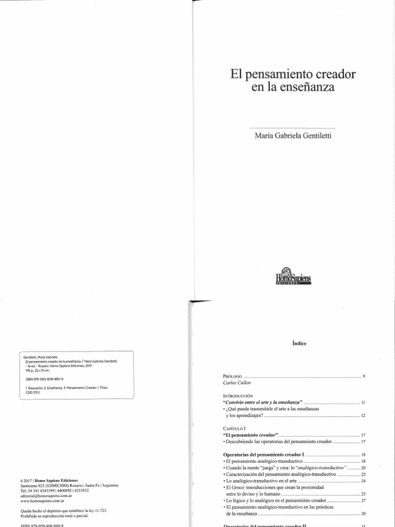 El Pensamiento Creador en La Ense Anza 4 PDF | PDF