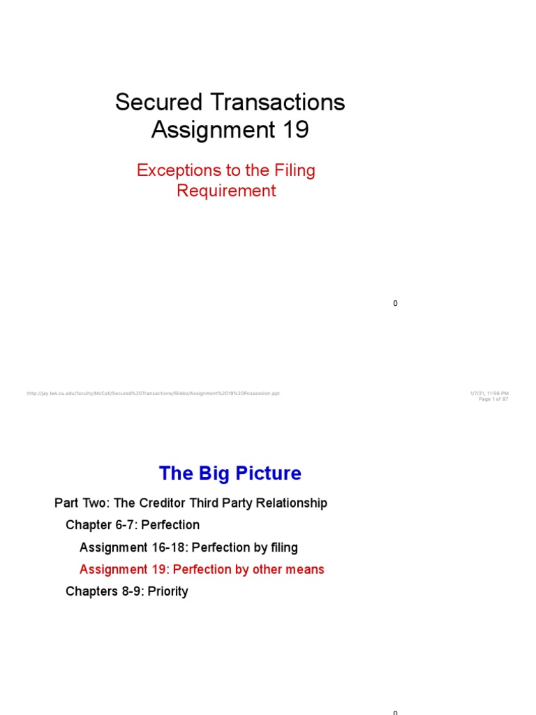 Secured Transaction PRINT1 | PDF | Securities (Finance) | Negotiable ...