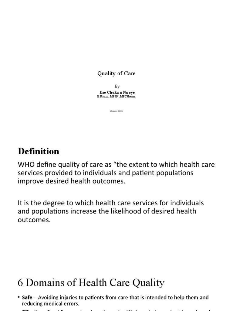 Assessing Healthcare Quality Using Donabedian's Model: A Framework for ...