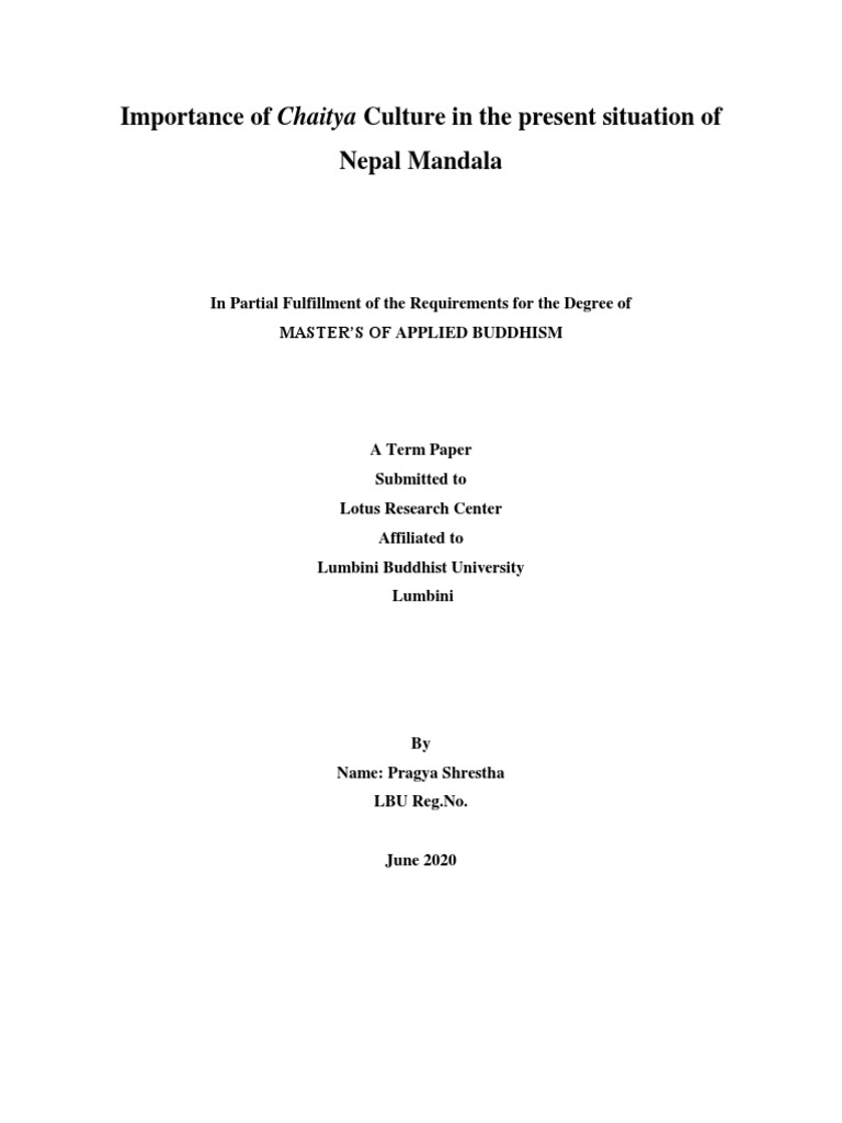 Significance of Chaitya Culture in Nepal | PDF | Buddhahood ...