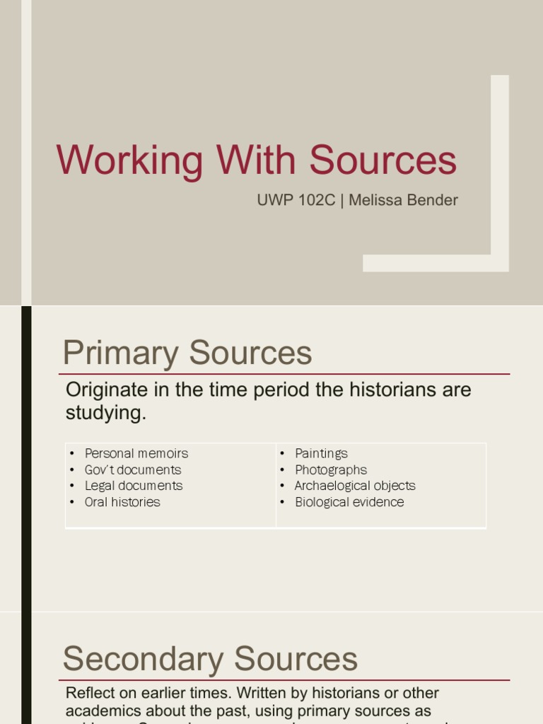 Working With Sources | PDF