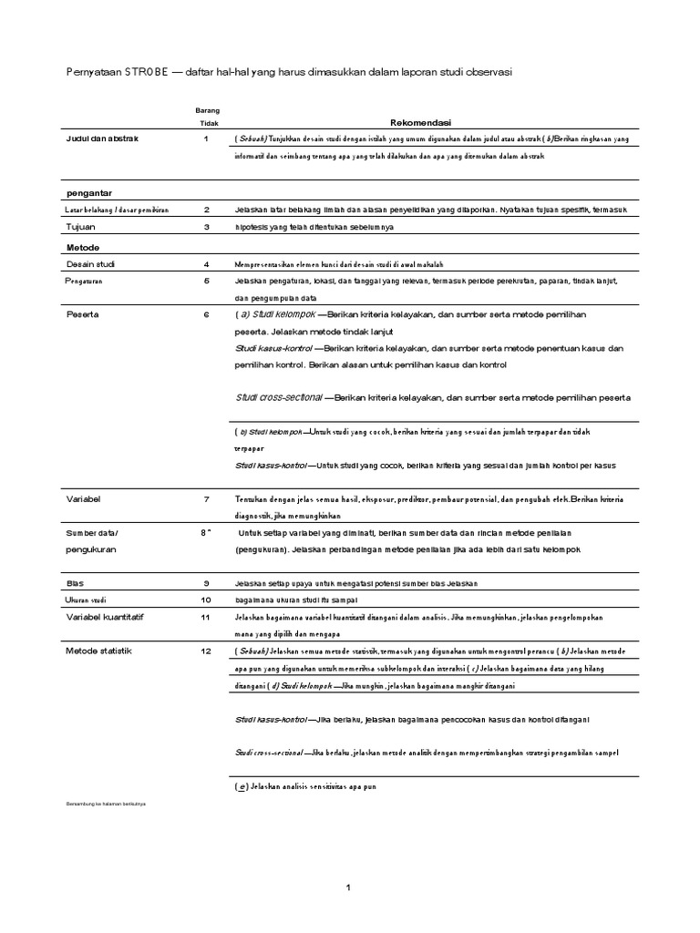STROBE Checklist v4 Combined - En.id | PDF