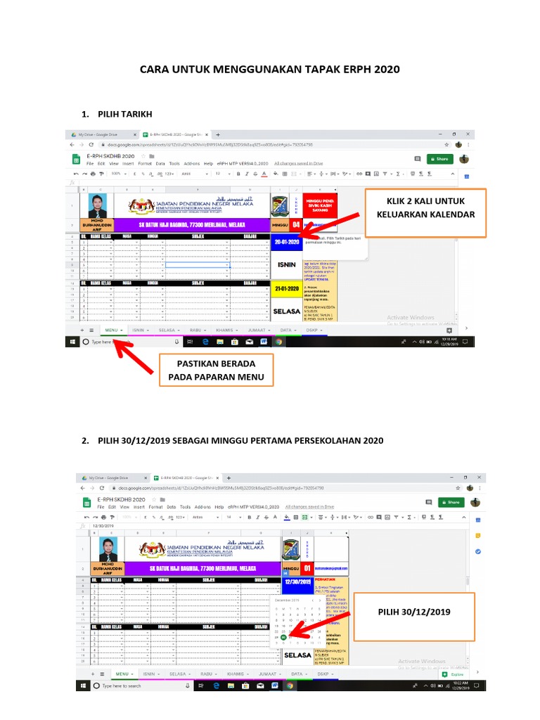 Cara Untuk Menggunakan Tapak Erph 2020 PDF | PDF