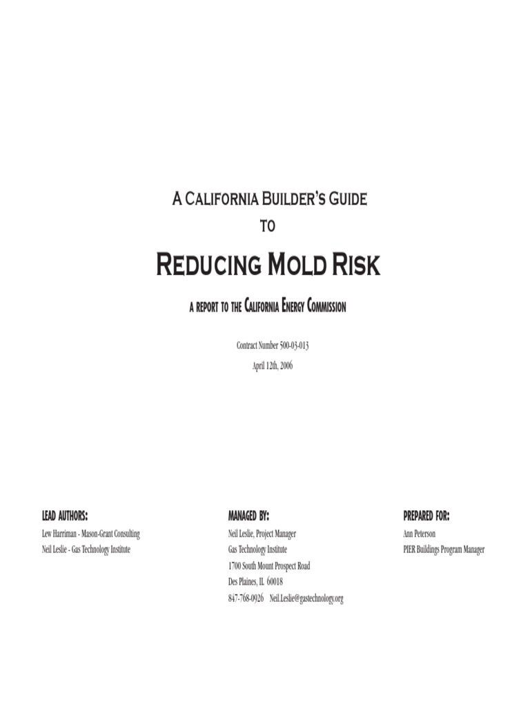 Reducing Mold Risk: A California Builder's Guide To | PDF | Irrigation ...