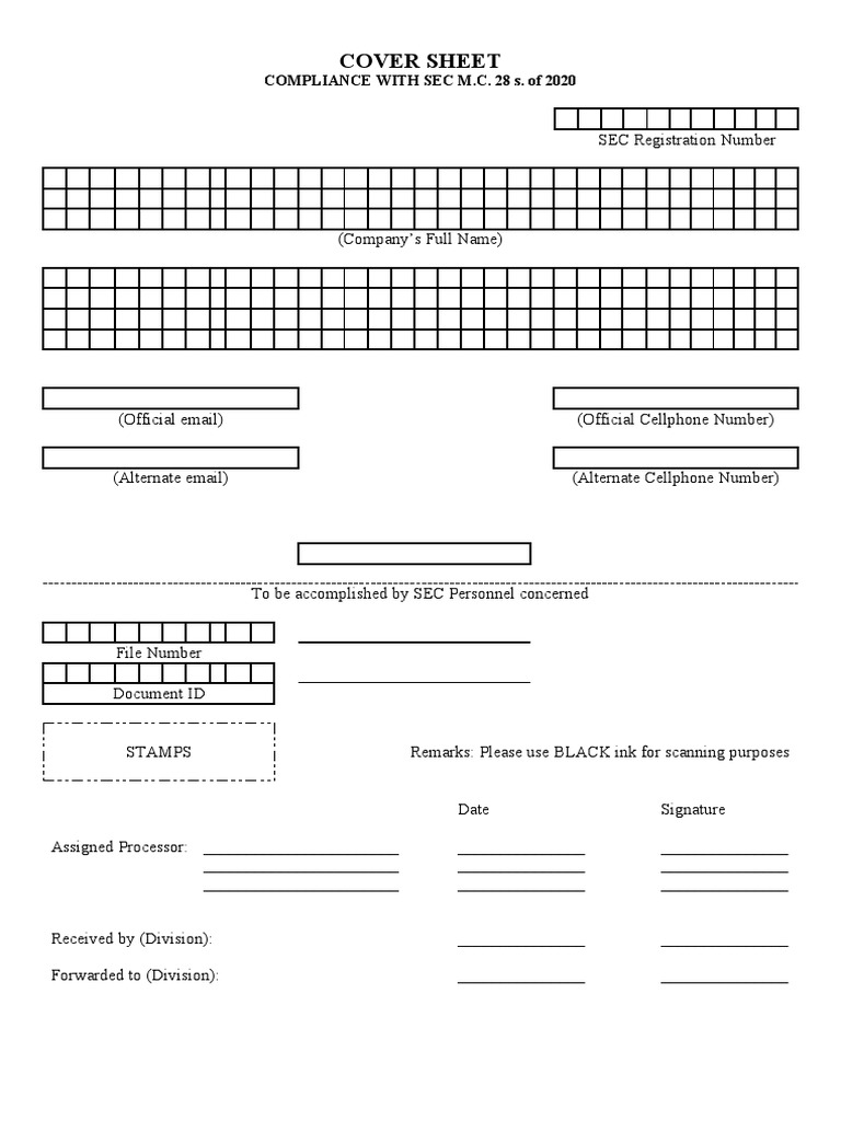SEC M.C. 28 Compliance Cover Sheet | PDF | Computers