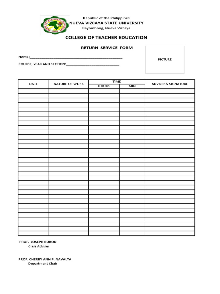 Return Service Form | PDF