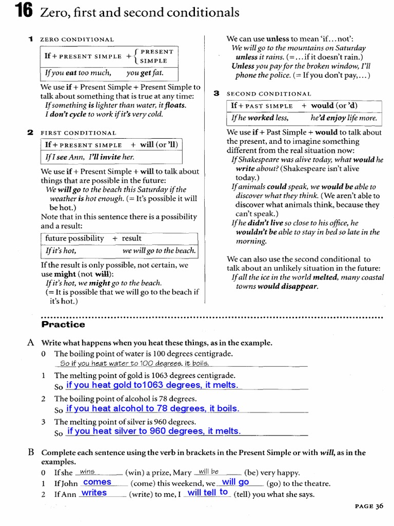 Zero, First, Second Conditional.... | PDF