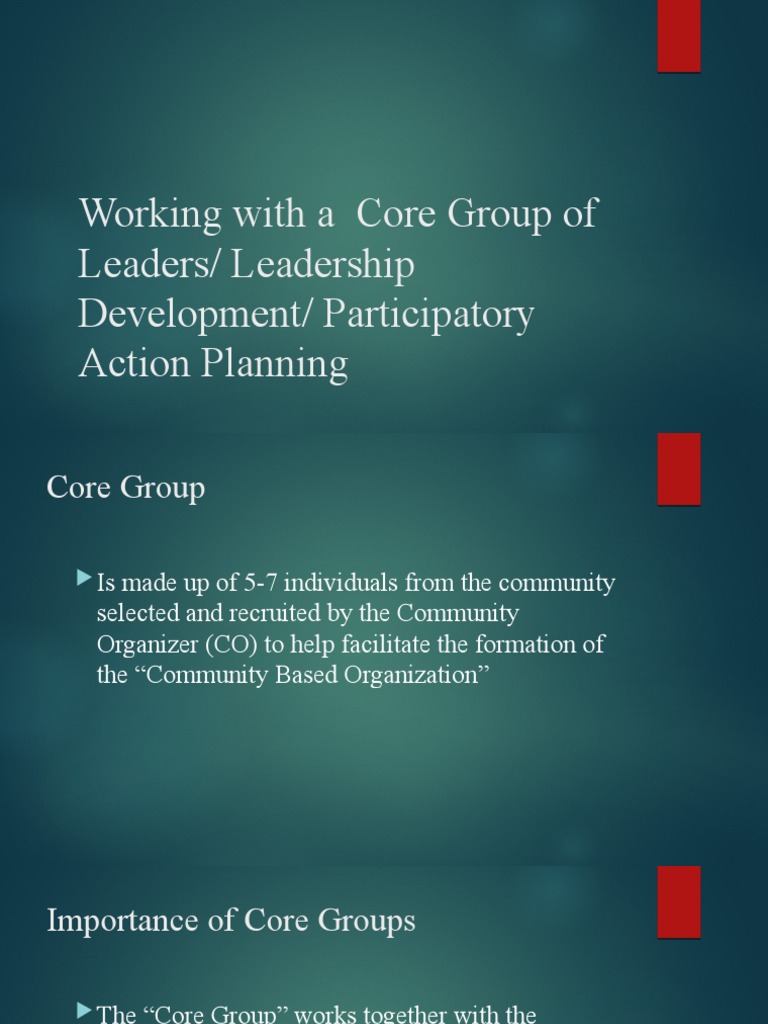 Working With A Core Group of Leaders/ Leadership Development ...