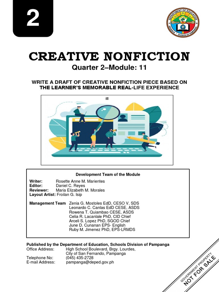 Cnfq2 - Mod11 - Write A Draft of Creative Nonfiction Piece Based On The Learner's Memorable Real ...