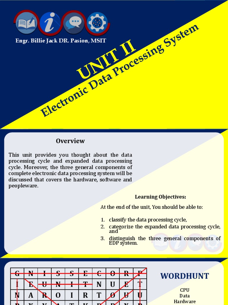 ICT 11 Electronic Data Process | PDF | Input/Output | Computer Hardware