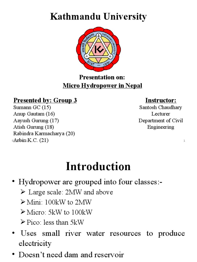 Kathmandu University: Presentation On: Micro Hydropower in Nepal ...