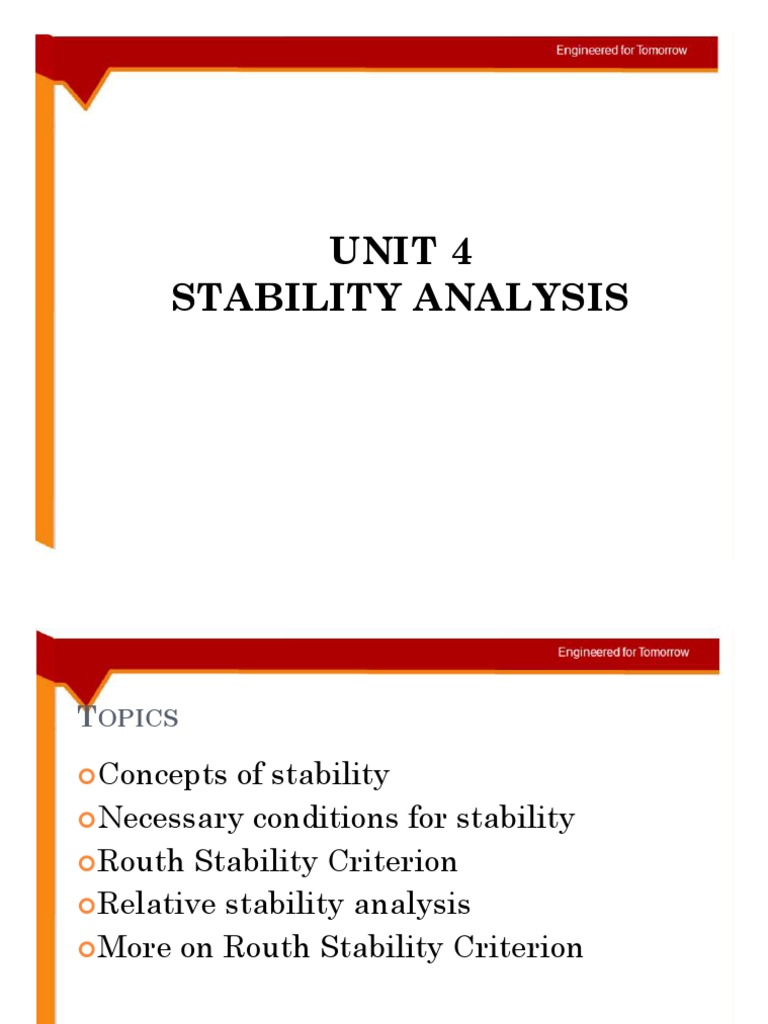 Unit 4 Stability Analysis | PDF | Stability Theory | Analysis