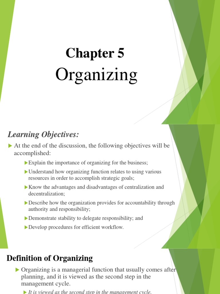 Chapter 5 Organizing PDF | PDF | Organizational Structure | Human Nature