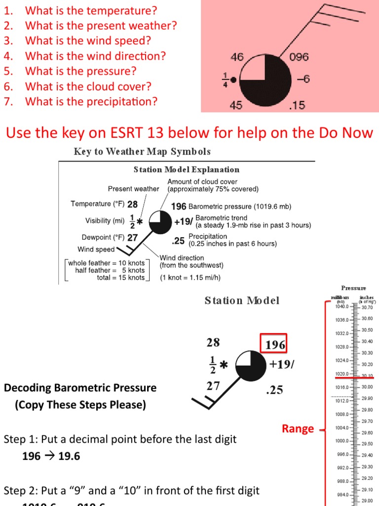 Use The Key On Esrt 13 Below For Help On The Do Now: Airmasses Pres Ent ...